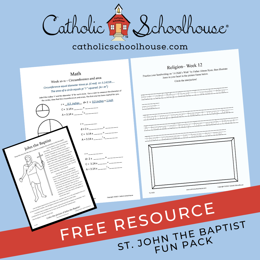 Tour 2: St. John the Baptist Fun Pack - Catholic Schoolhouse
