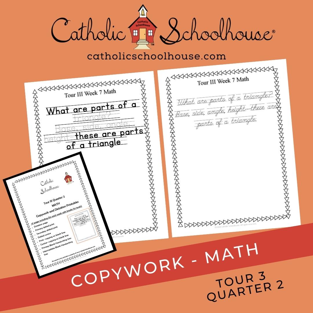 Tour 3 Quarter 2: Copywork and Dictation - Math Printables PDF ...