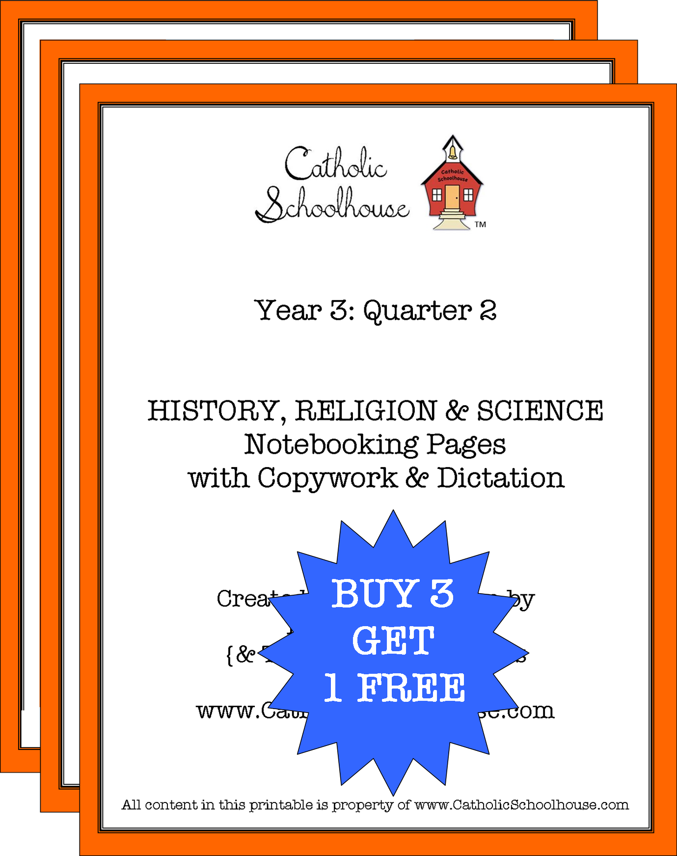 Tour 3 Quarter 2: Copywork and Dictation - Printables Bundle - Catholic ...